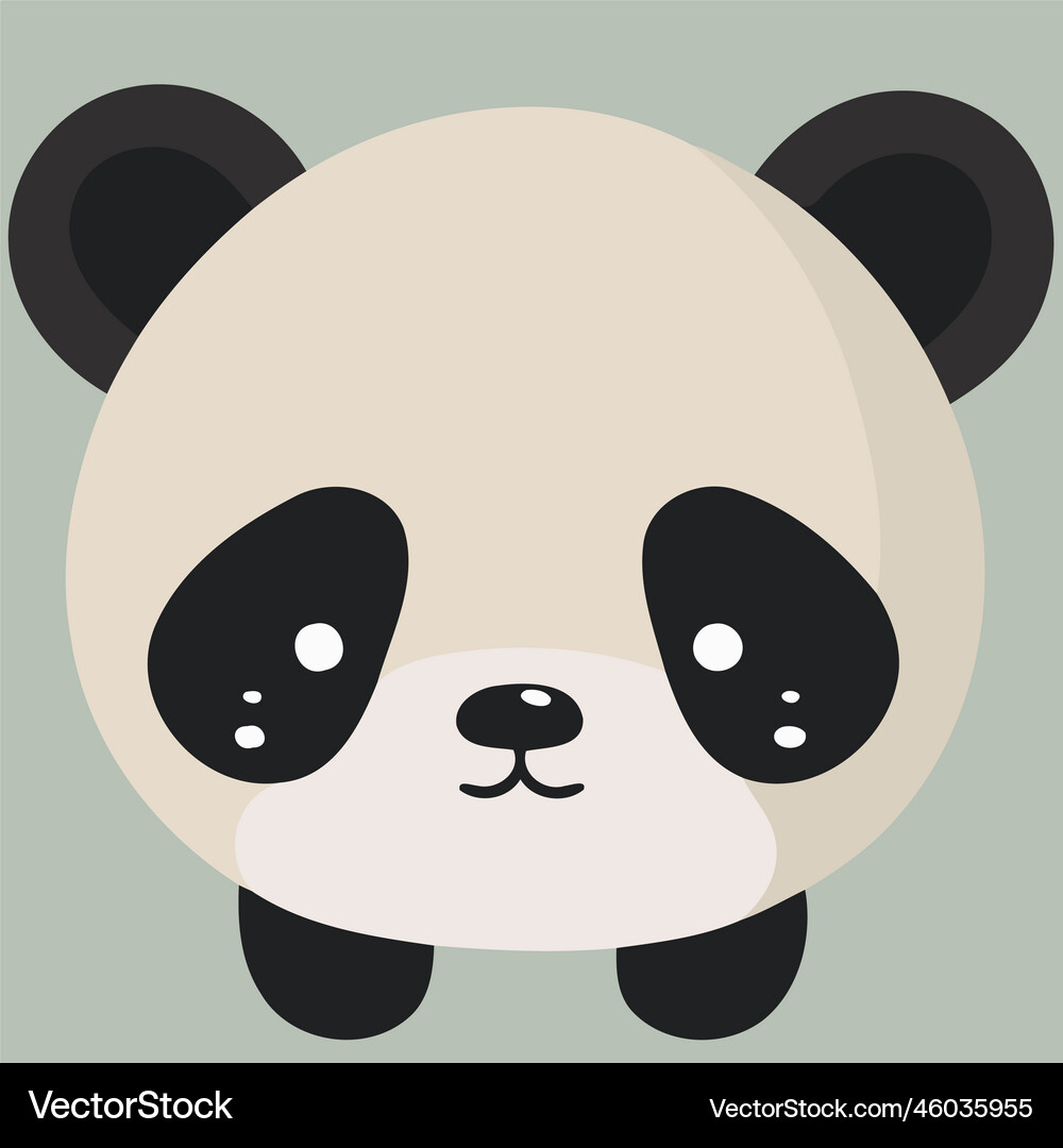 Common panda bear mammal animal face Royalty Free Vector