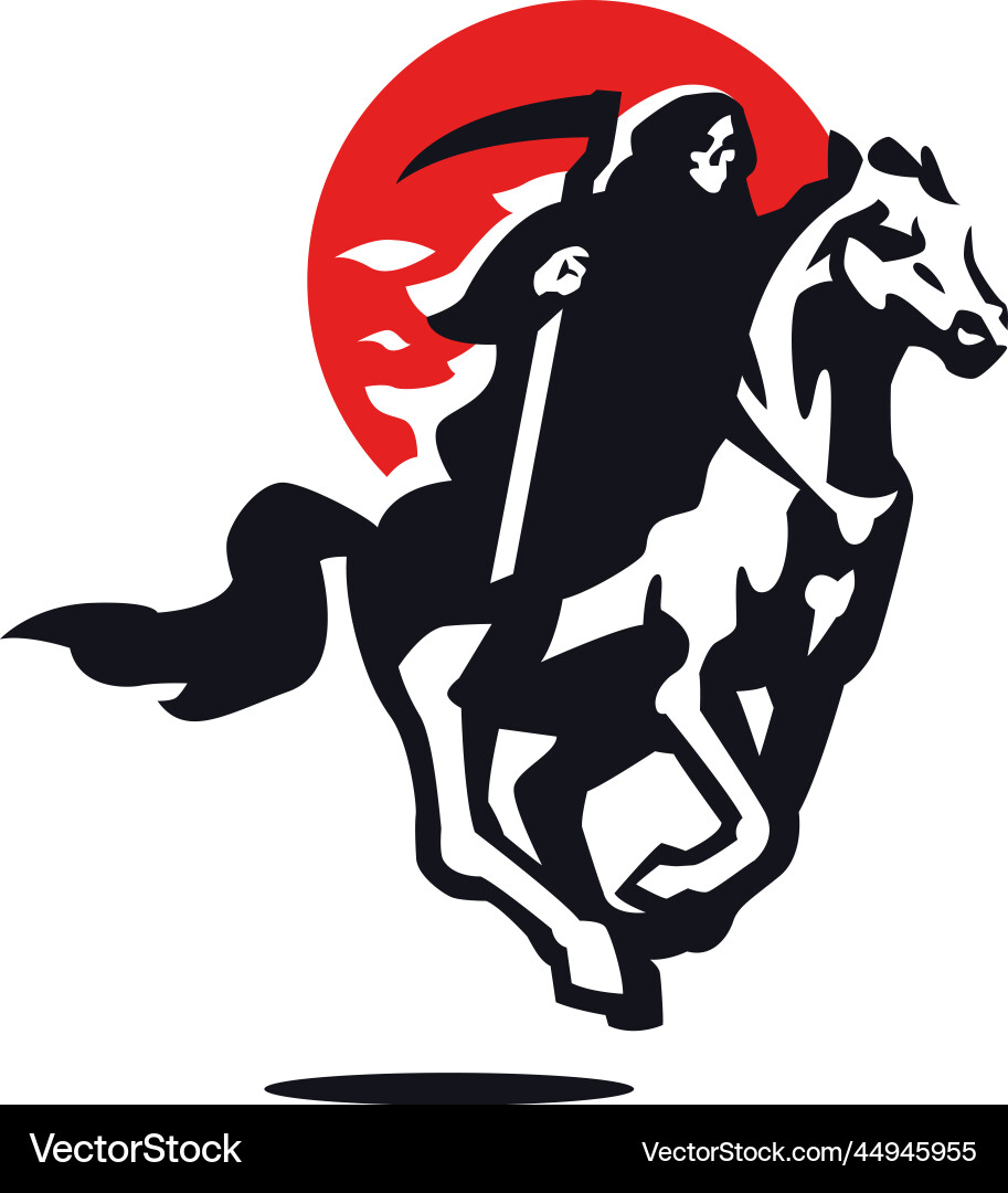 Death rider a skeleton with scythe Royalty Free Vector Image