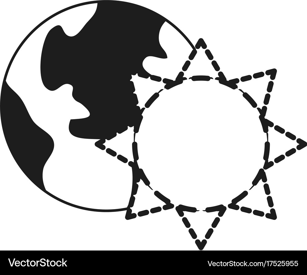 Earth planet and sun icon Royalty Free Vector Image