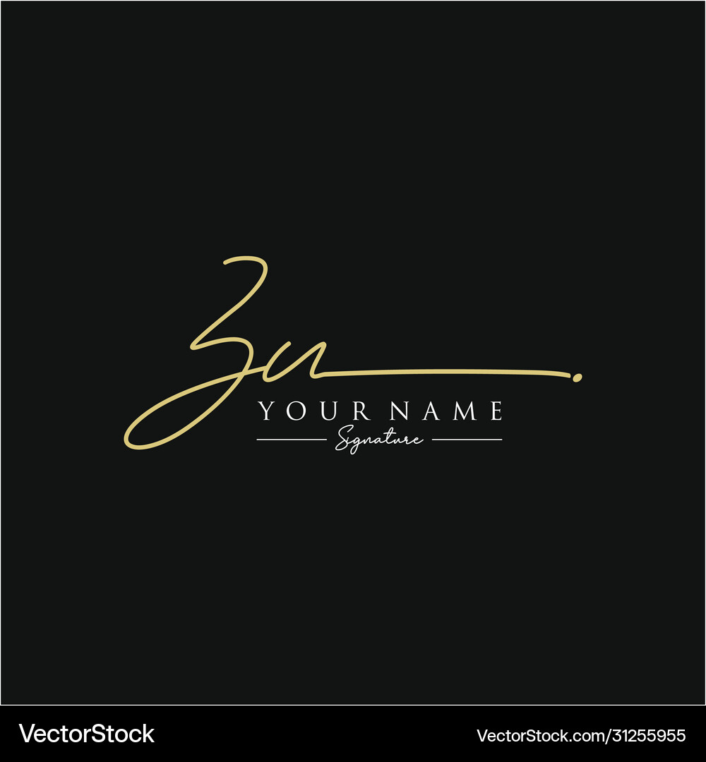 Letter zu signature logo template Royalty Free Vector Image