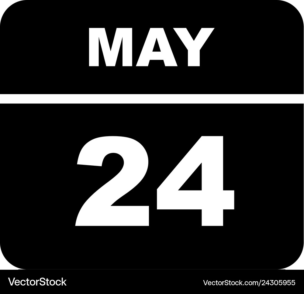 May 24th date on a single day calendar Royalty Free Vector