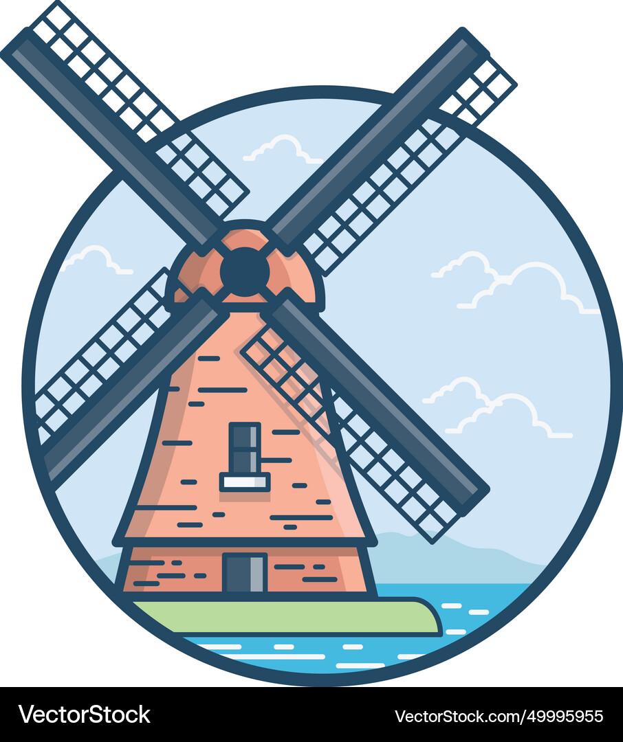Molen van sloten icon Royalty Free Vector Image