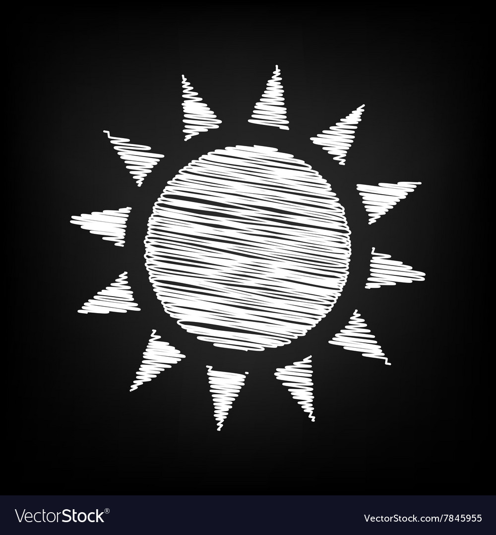 Sun sign scribble effect Royalty Free Vector Image