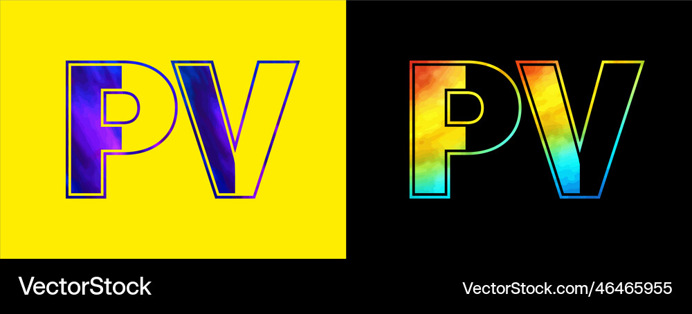 Unique pv letter logo icon template premium Vector Image