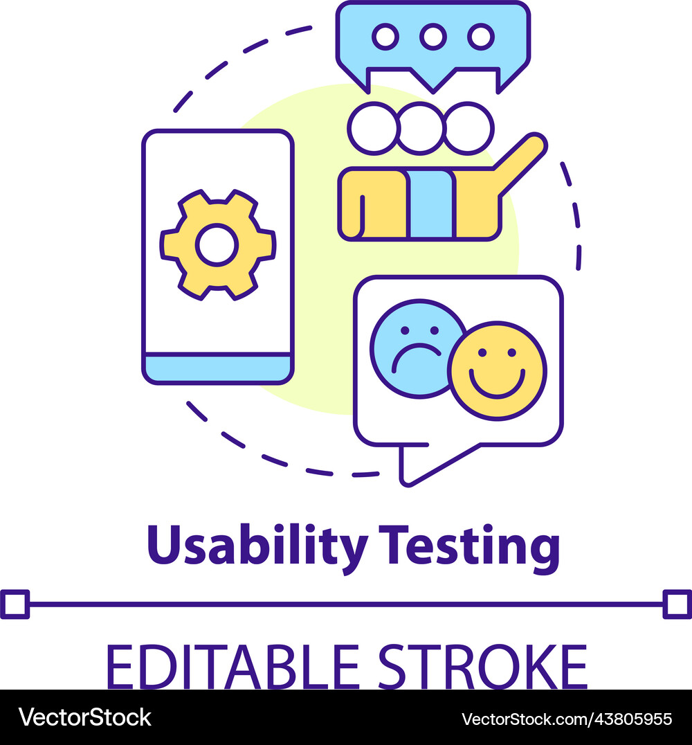 Usability testing concept icon Royalty Free Vector Image