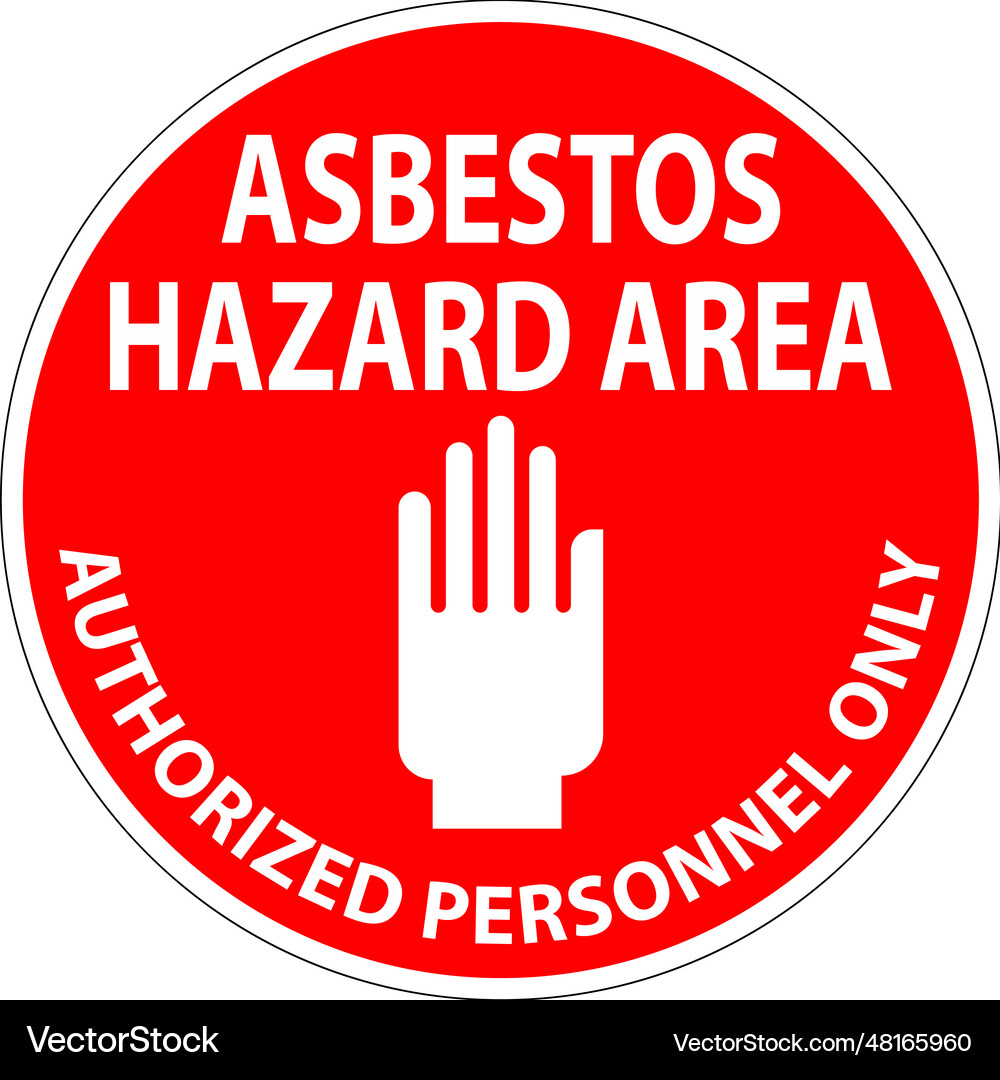 Asbestos warning signs hazard area Royalty Free Vector Image