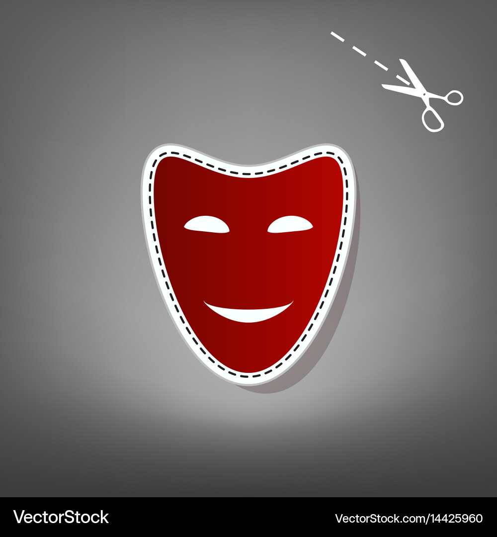 Comedy theatrical masks red icon Royalty Free Vector Image