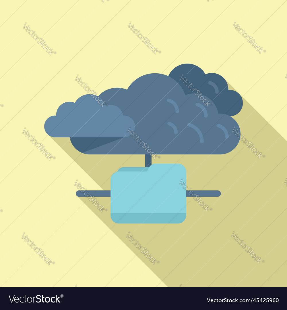 Database cloud icon flat platform system Vector Image