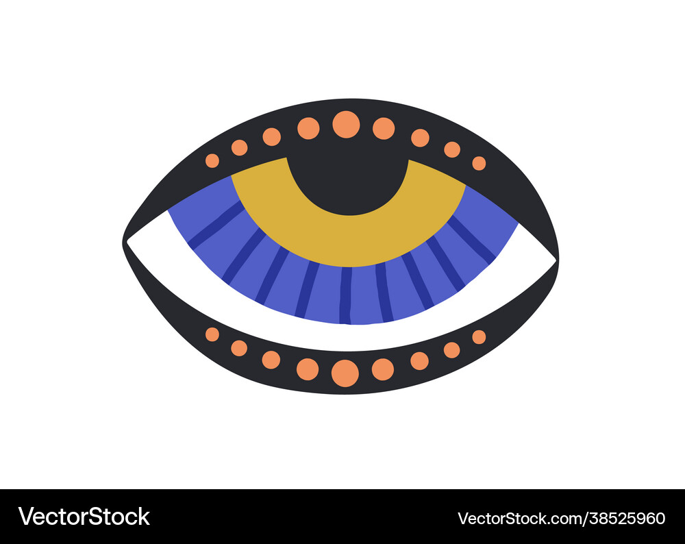 Esoteric evil eye with eyelids mystical sacred Vector Image