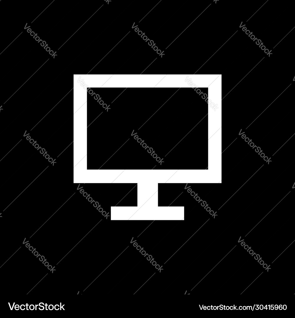 Flat monitor icon Royalty Free Vector Image - VectorStock