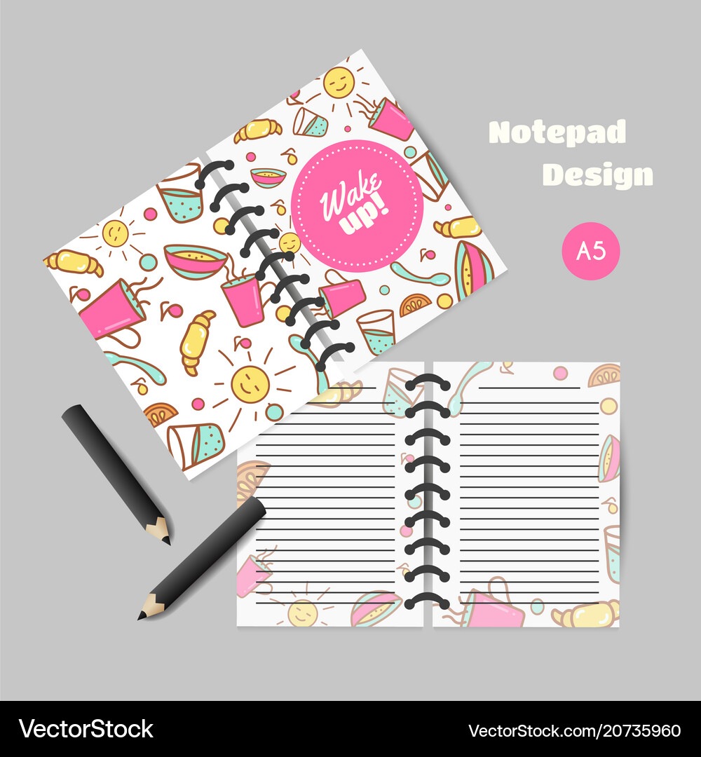 Good morning printables breakfast menu for cafe Vector Image
