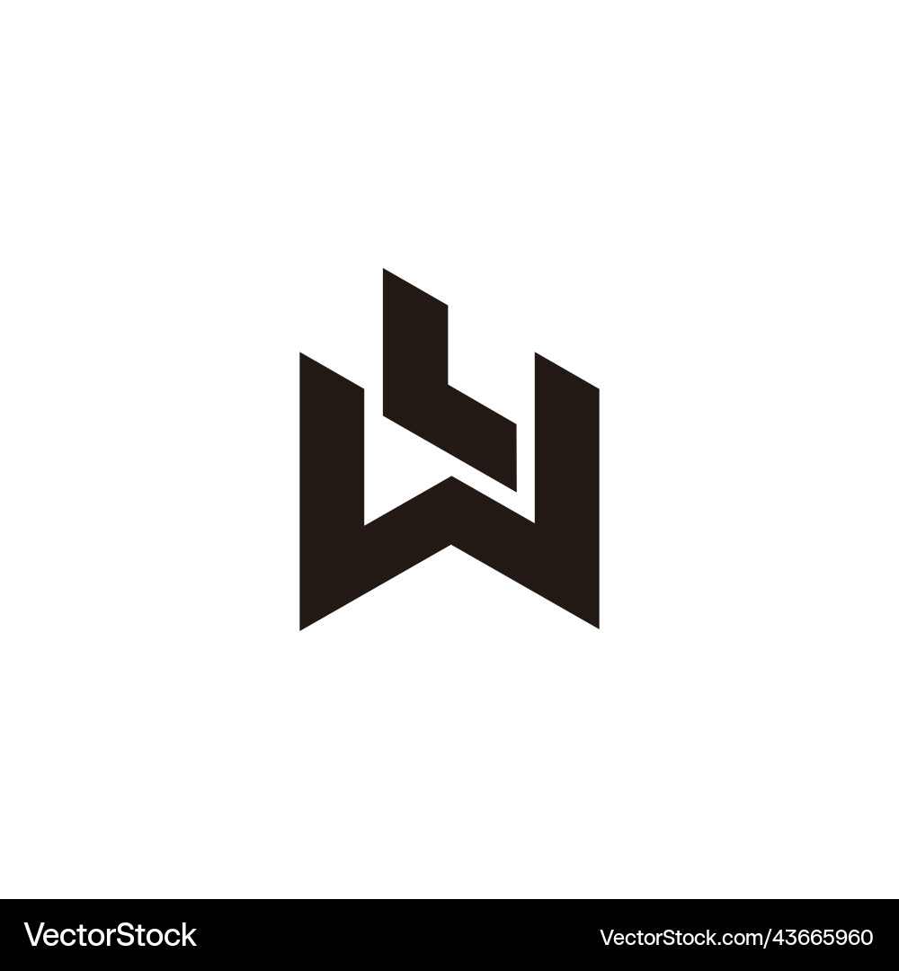 Letter lw simple geometric logo Royalty Free Vector Image