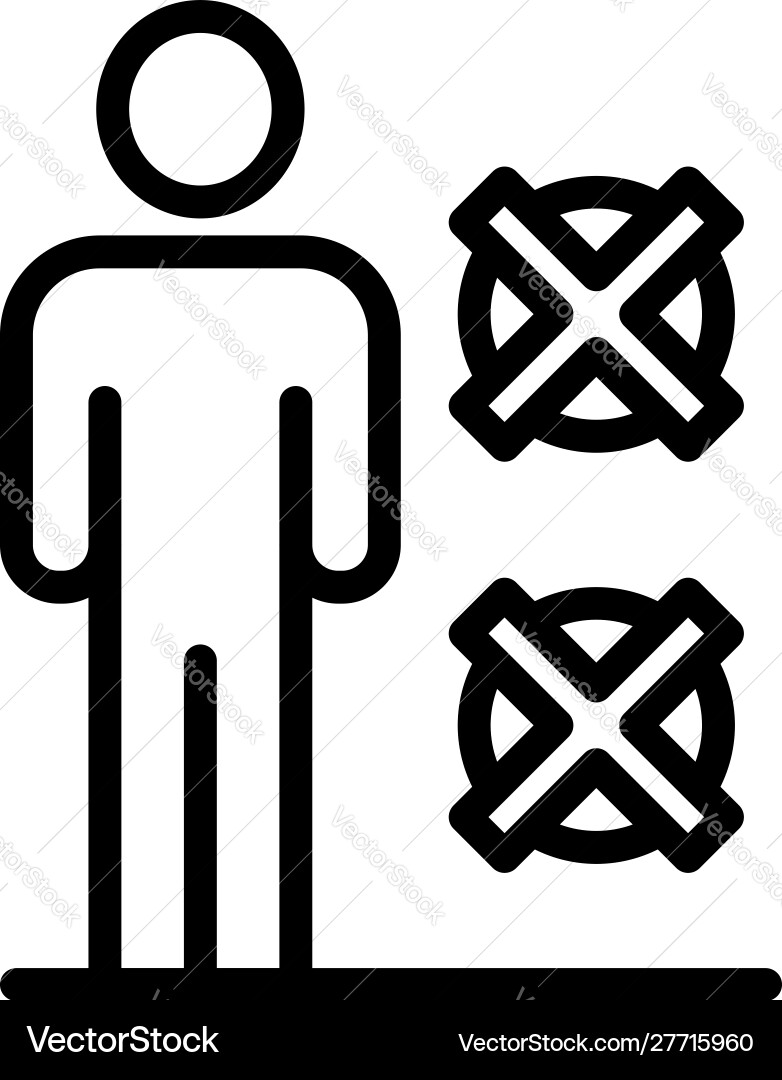 Man no restriction icon outline style Royalty Free Vector