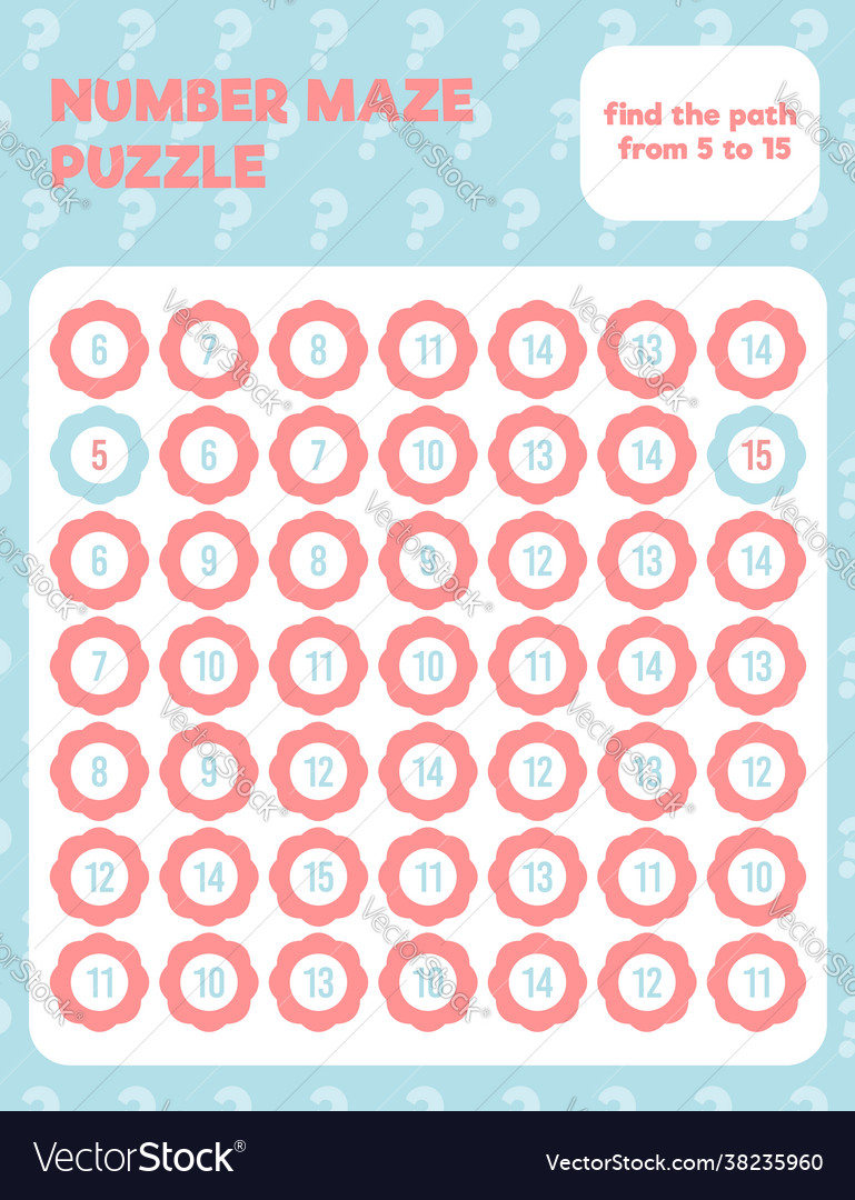 Number maze Royalty Free Vector Image - VectorStock
