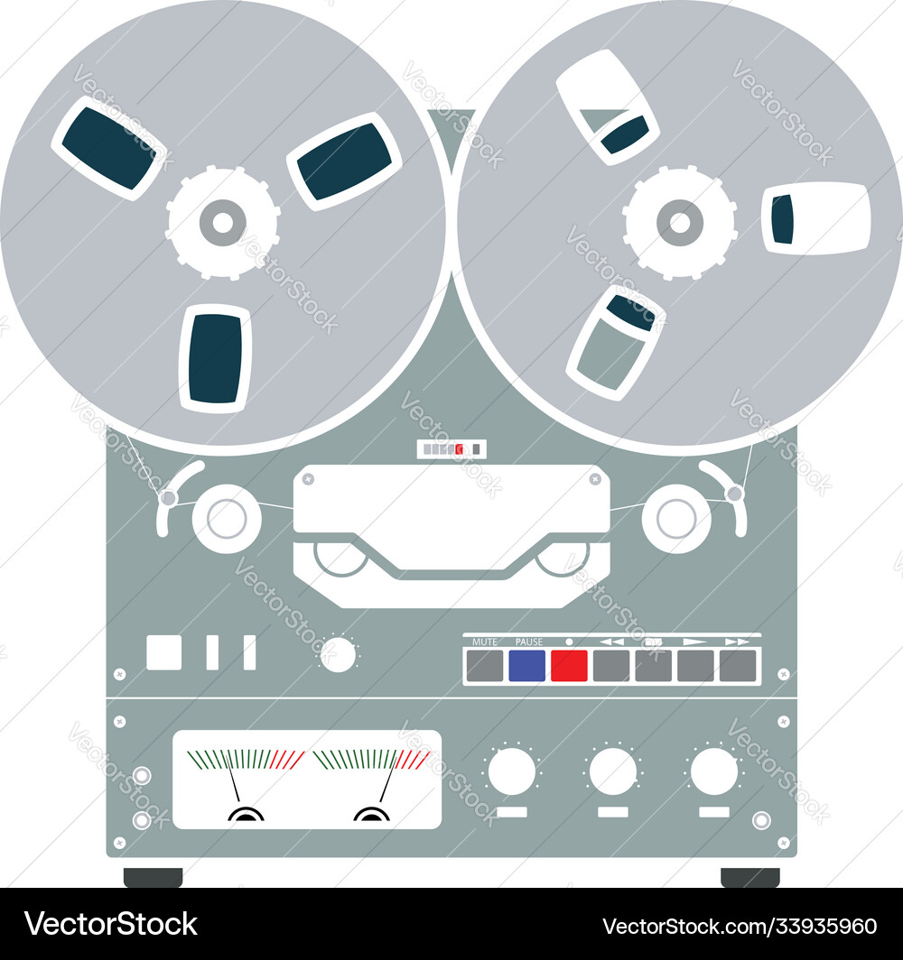 Reel tape recorder icon Royalty Free Vector Image