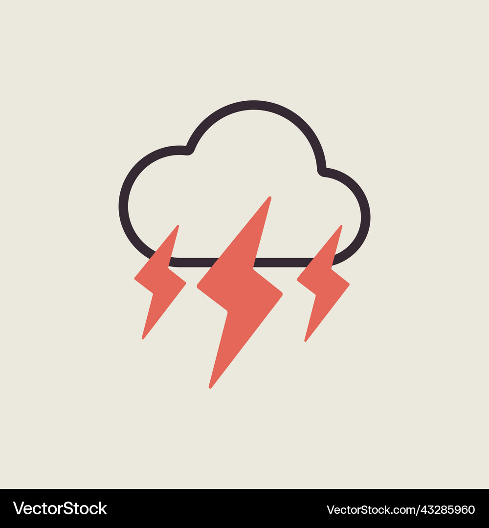 Storm cloud icon rainstorm symbol meteorology Vector Image