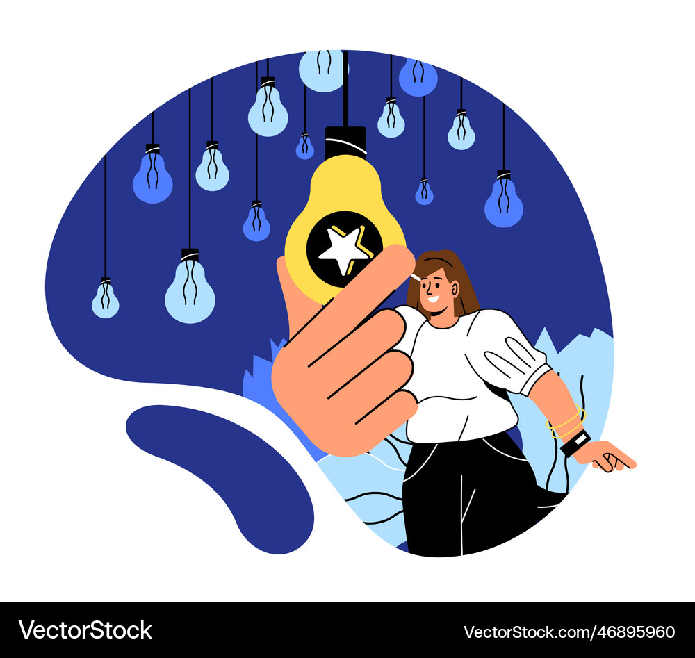 Woman with innovative idea Royalty Free Vector Image