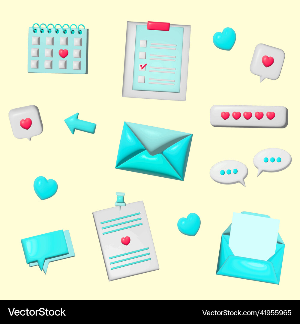 3d elements planning concept Royalty Free Vector Image