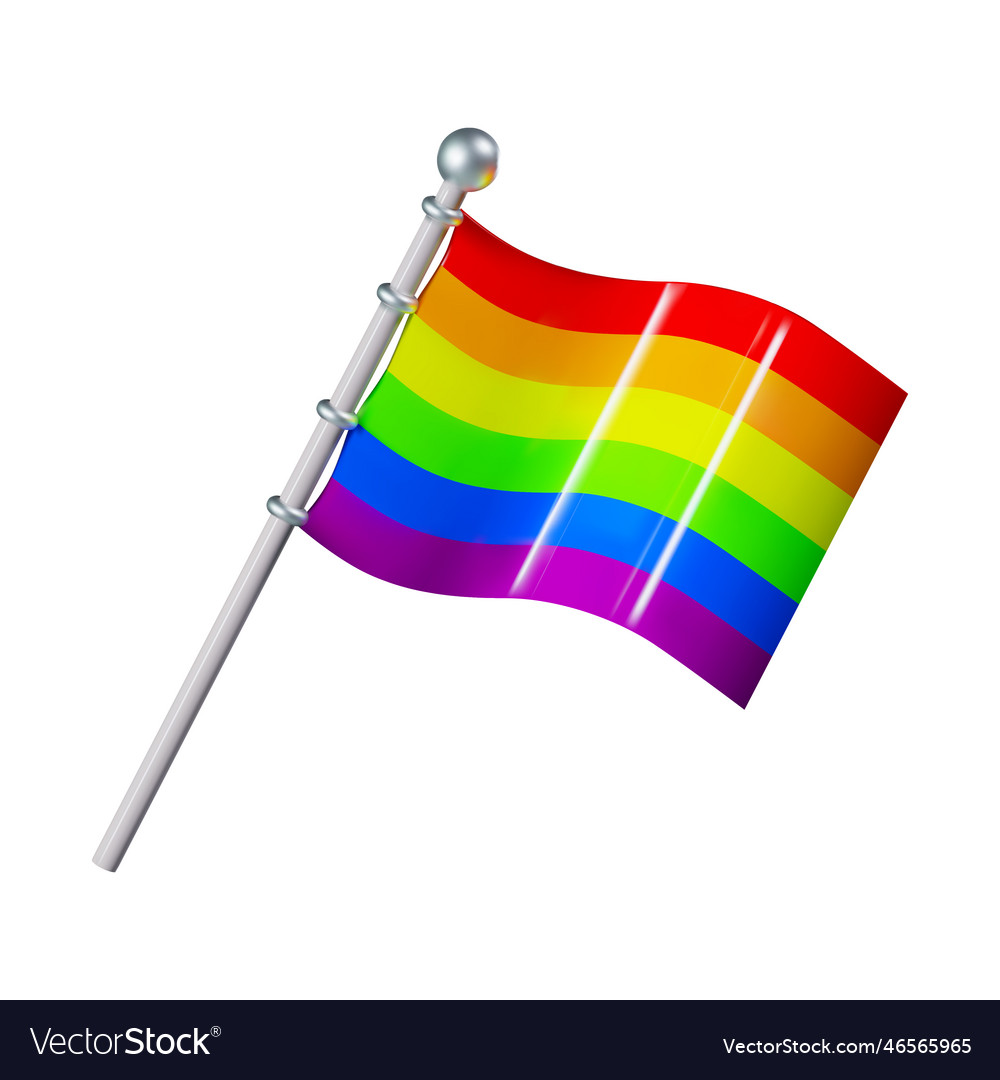 3d Render Of A Rainbow Flag Lgbt Pride Concept Vector Image