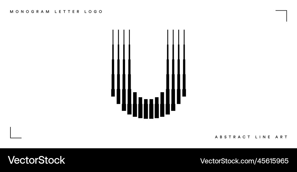 Abstract line art letter u monogram logo Vector Image