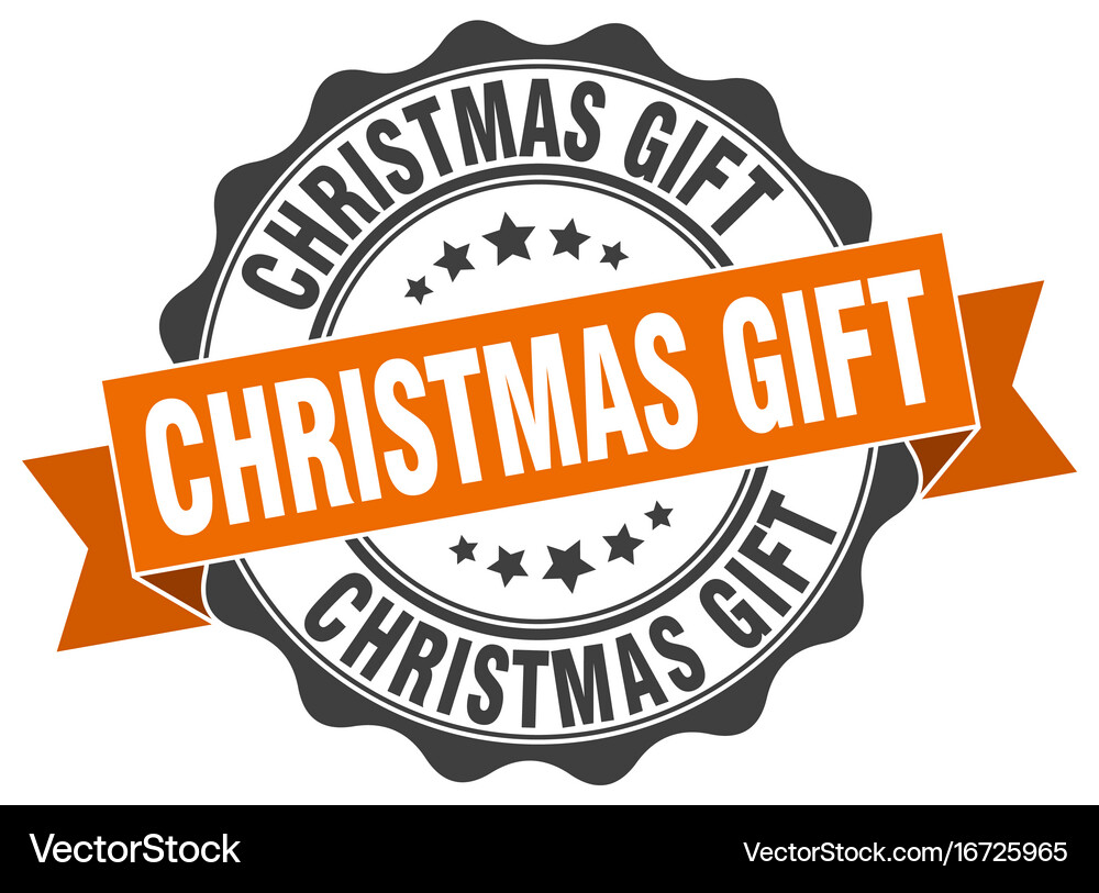 Christmas gift stamp sign seal Royalty Free Vector Image