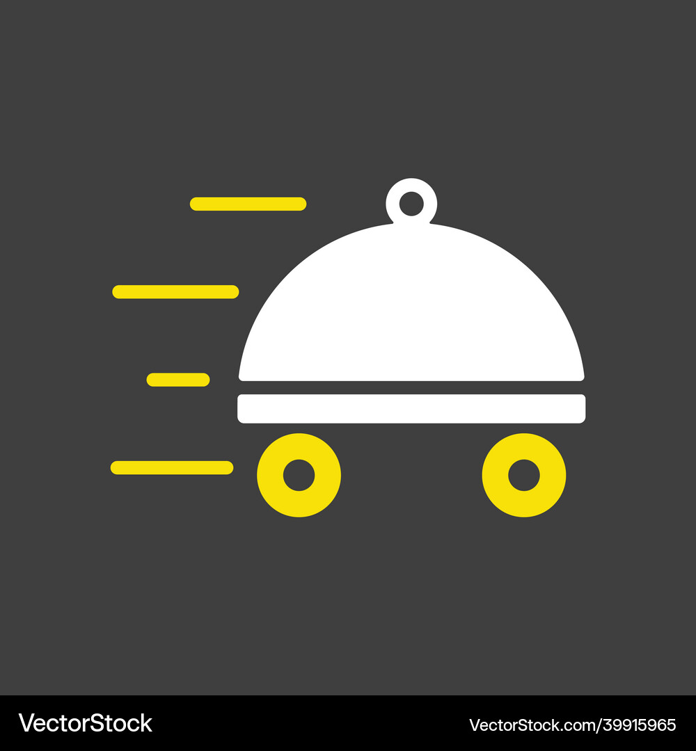 Food delivery with dish flat icon Royalty Free Vector Image