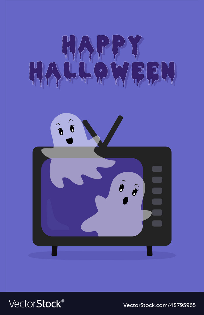 Happy halloween poster cute Royalty Free Vector Image