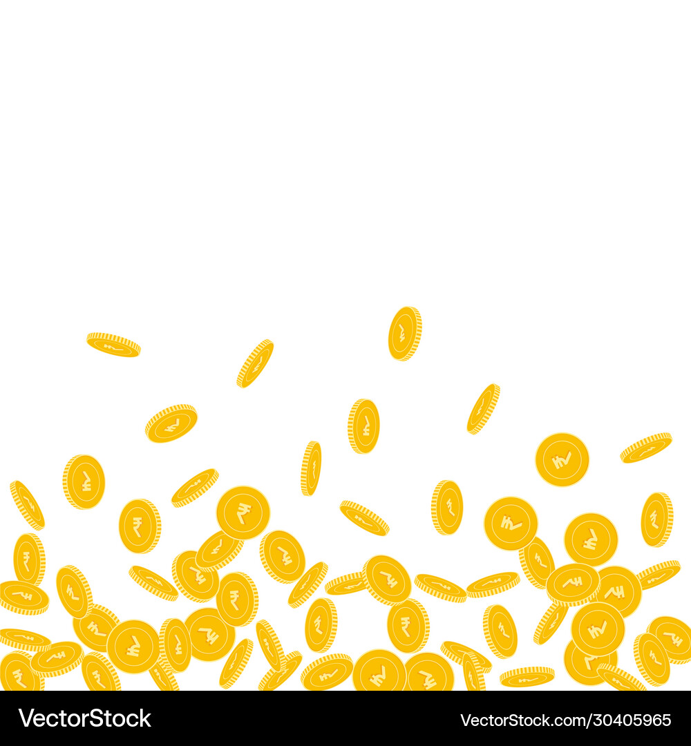 Indian rupee coins falling scattered small inr co Vector Image