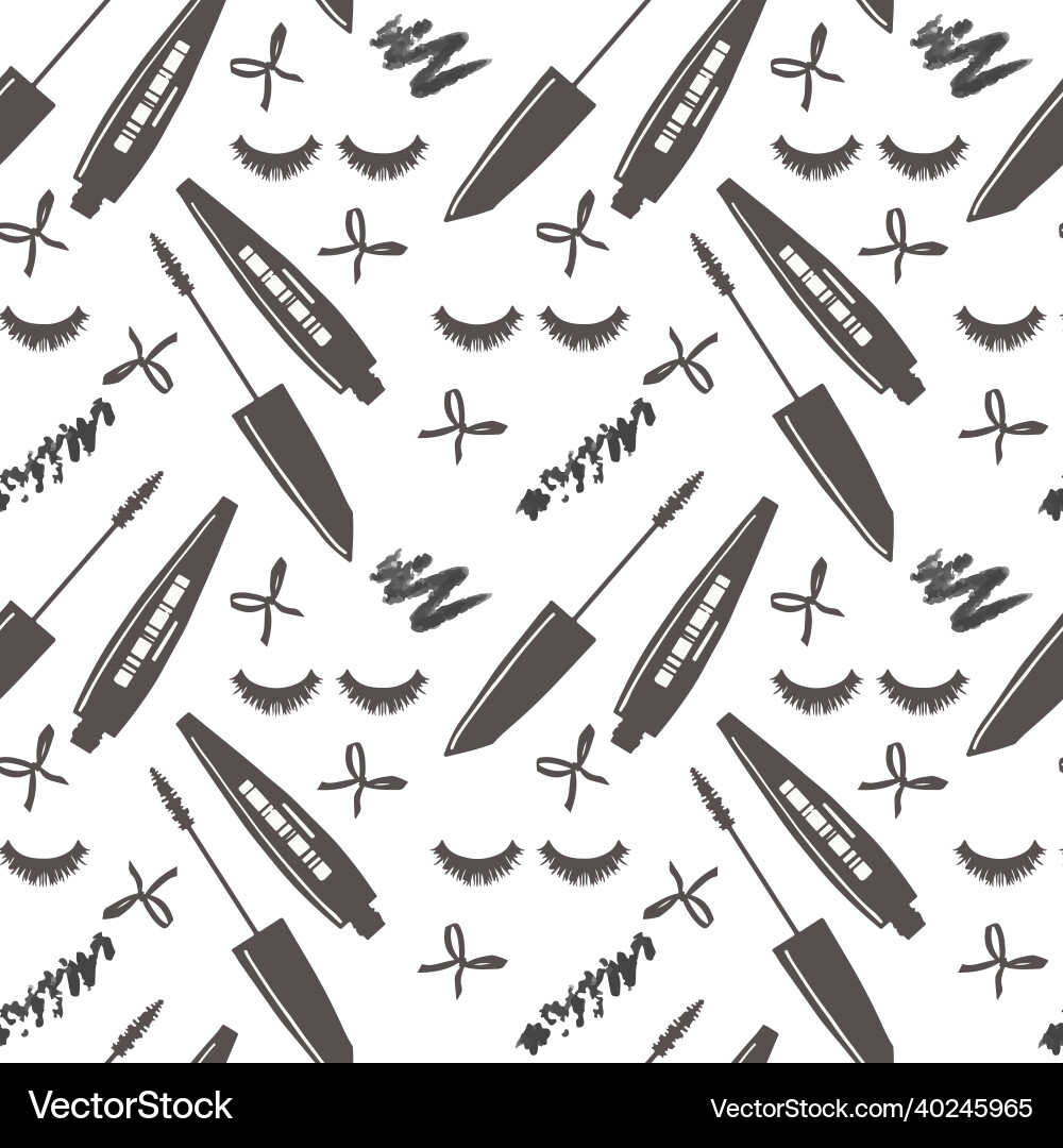 Mascara for eyelashes cosmetics and makeup Vector Image