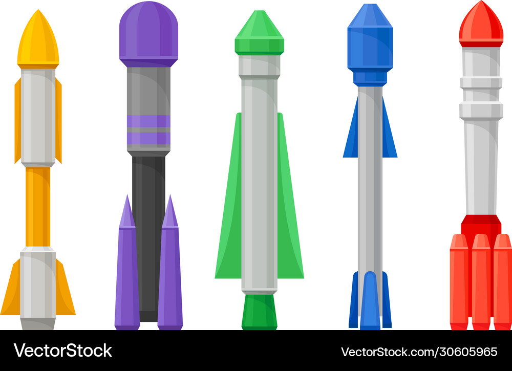 Military guided missiles different color Vector Image