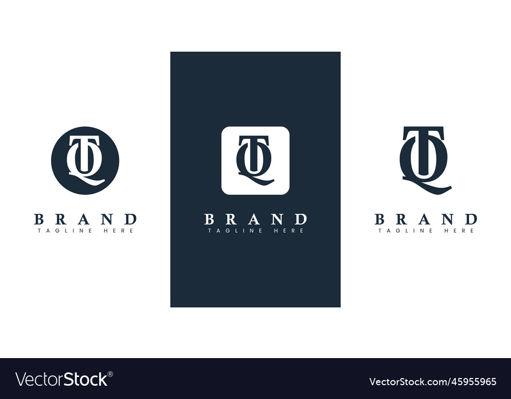Modern and simple letter qt logo suitable for any Vector Image