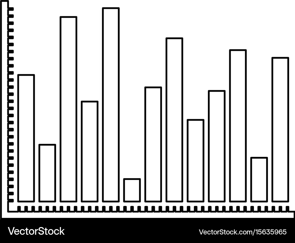 Monochrome silhouette of statistical graphs bars Vector Image