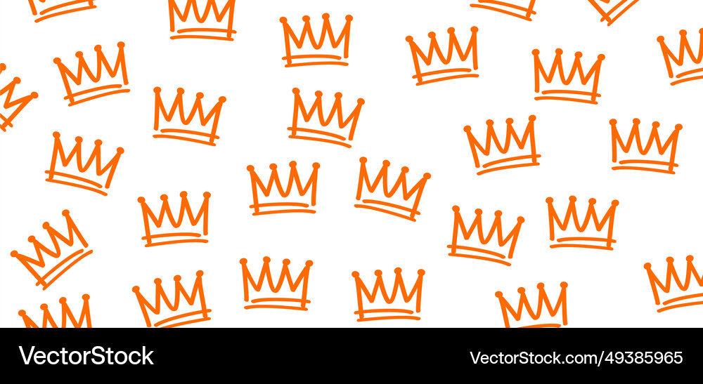 Orange sketch crown queen or king crowns Vector Image