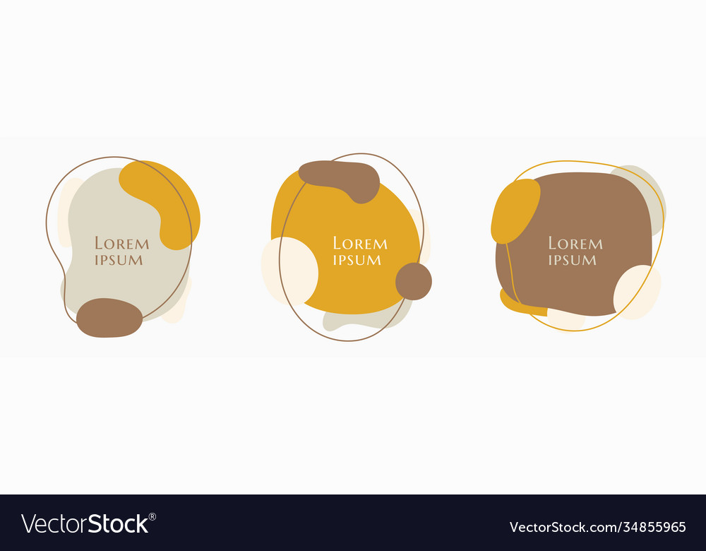 Set abstract organic shape line in minimal Vector Image