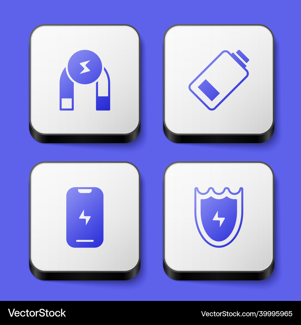 Set magnet battery charge mobile phone Royalty Free Vector