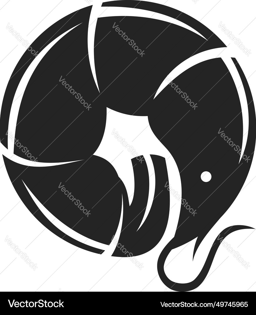 Shrimp logo template isolated brand identity icon Vector Image