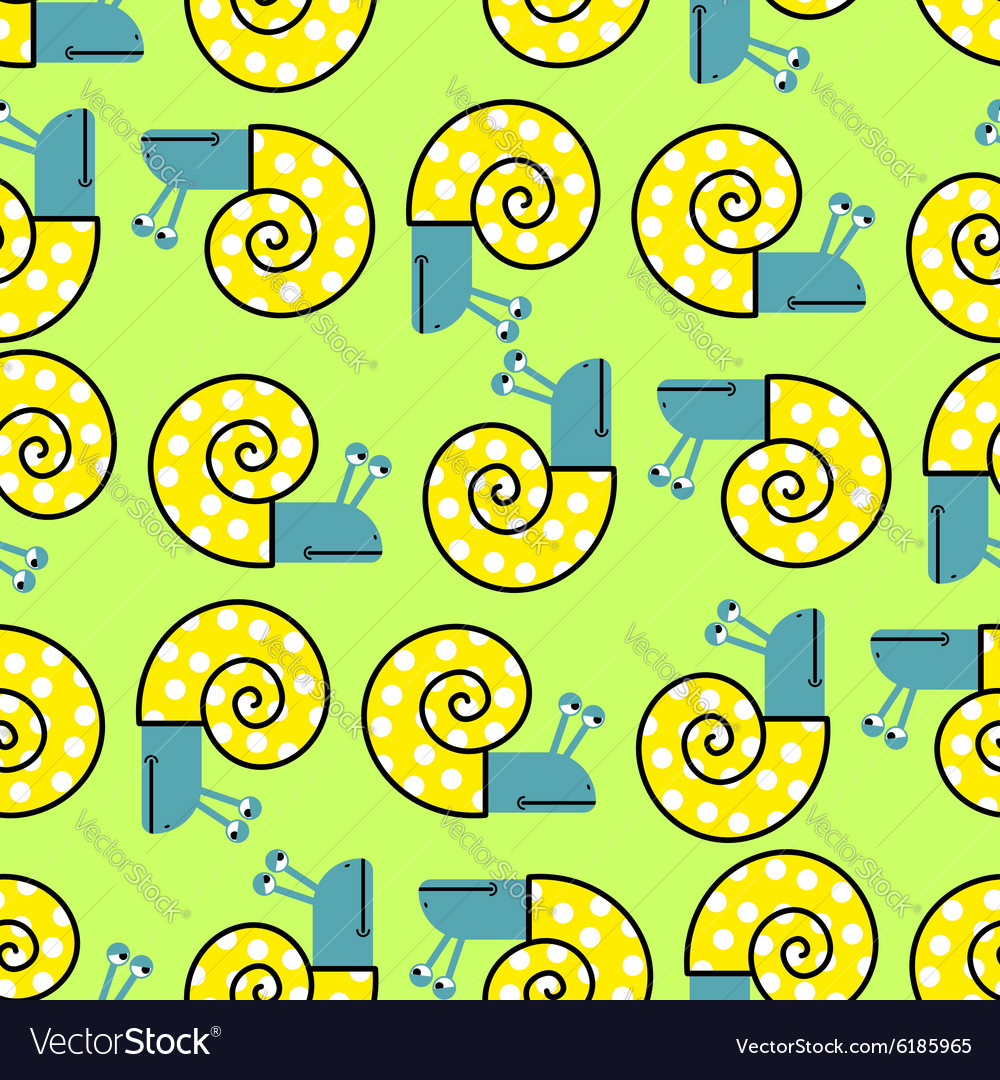 Snail seamless pattern background with clam shells