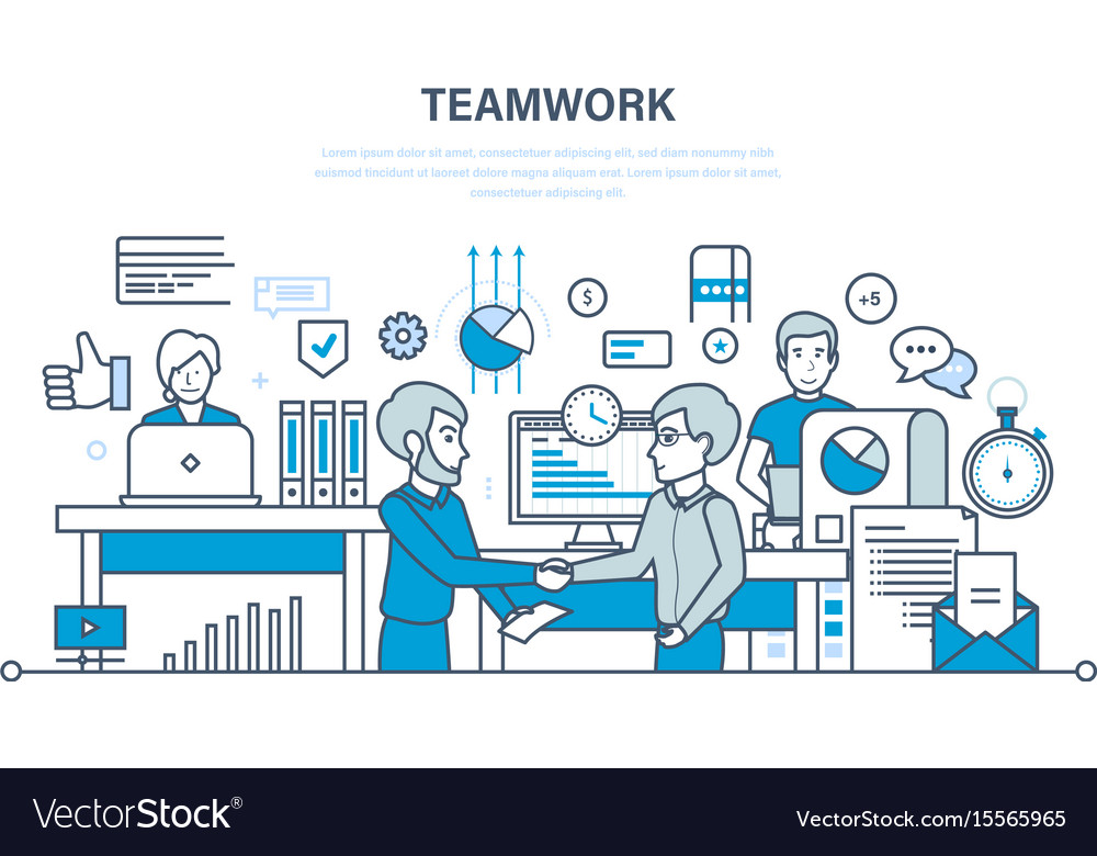 Teamwork performance evaluation analysis Vector Image