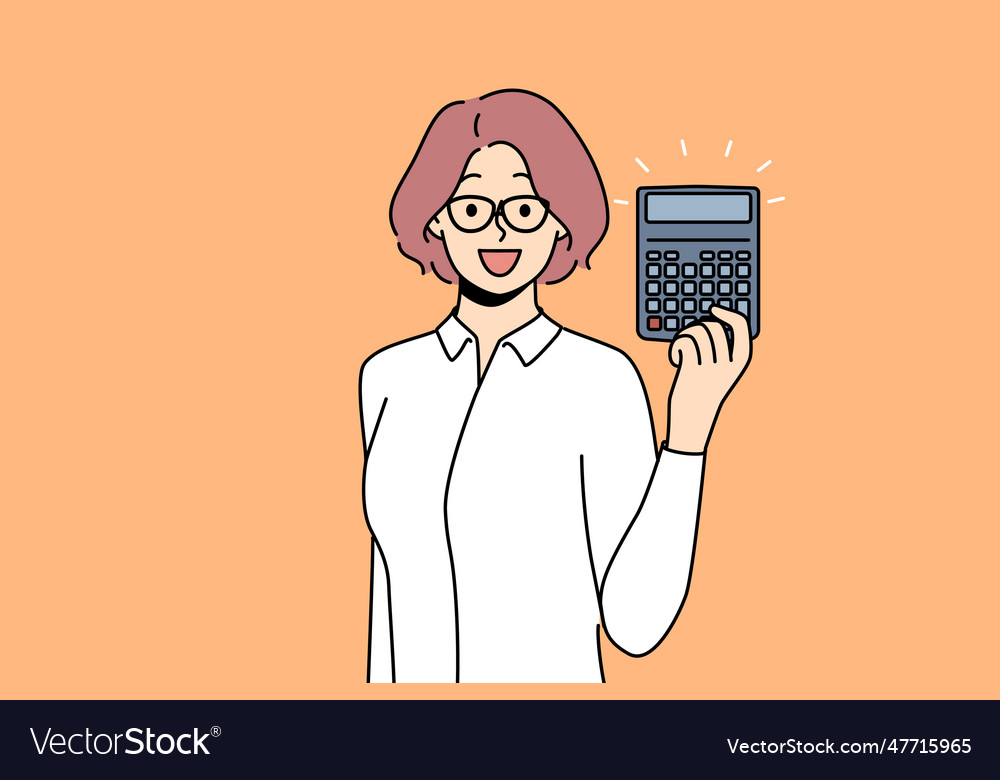 Woman accountant with calculator for professional Vector Image