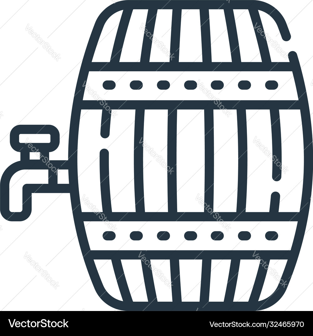 Barrel icon isolated on white background outline Vector Image