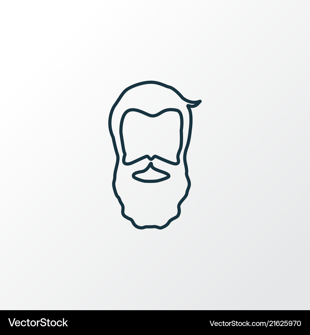 Beard icon line symbol premium quality isolated Vector Image