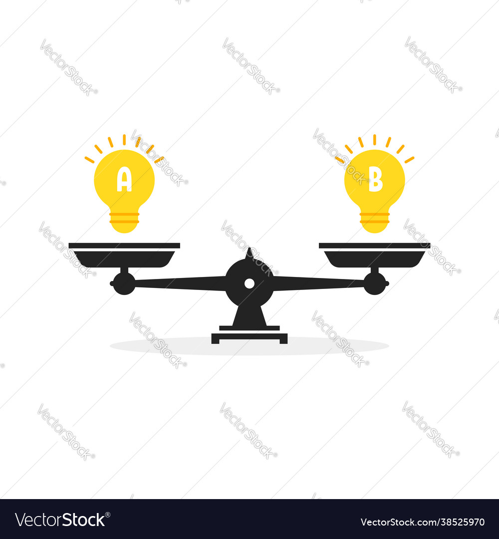 Choosing Between Two Options Royalty Free Vector Image