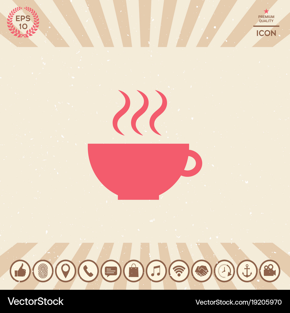 Cup with steam Royalty Free Vector Image - VectorStock
