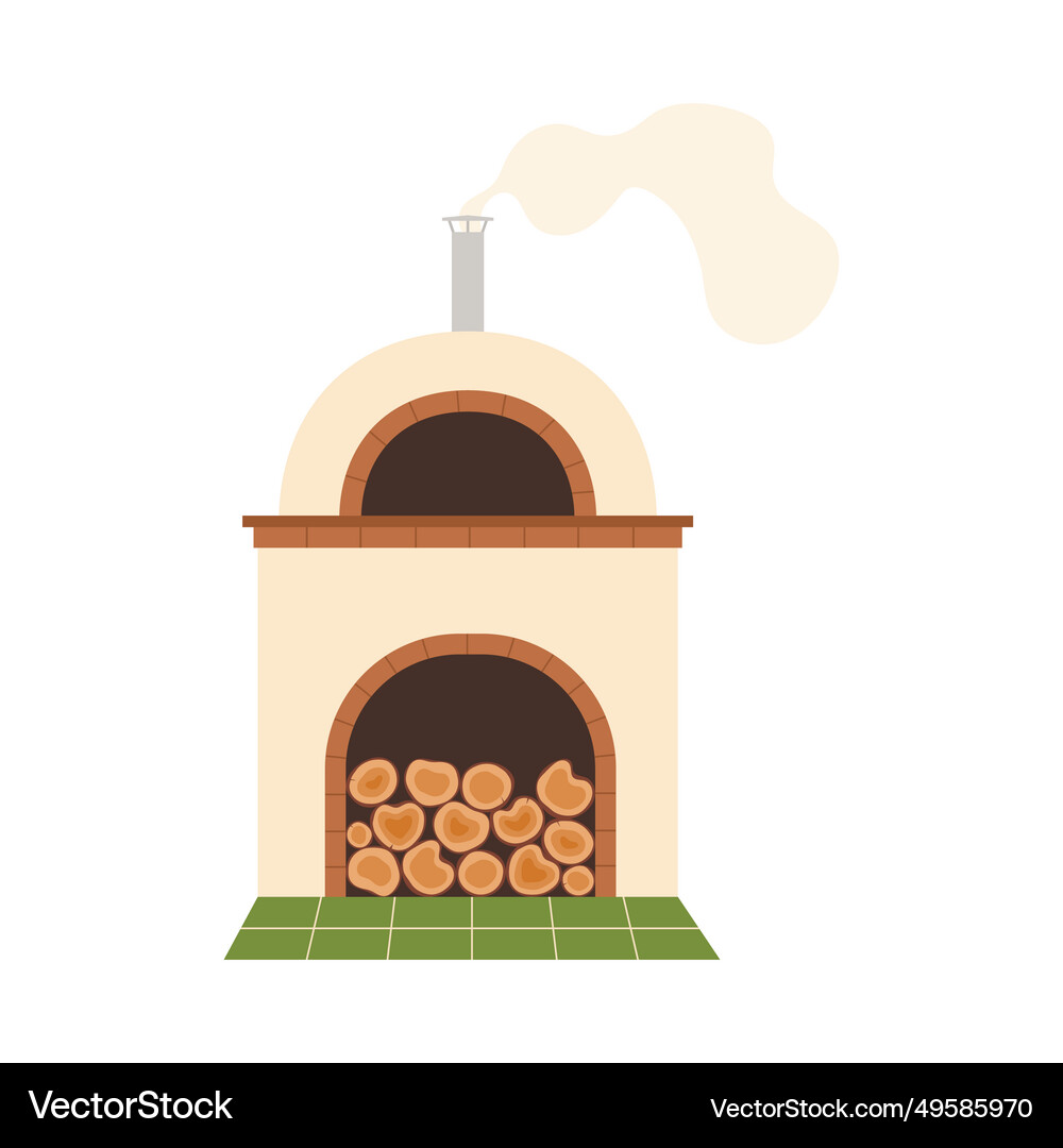 Garden brick barbecue grill Royalty Free Vector Image