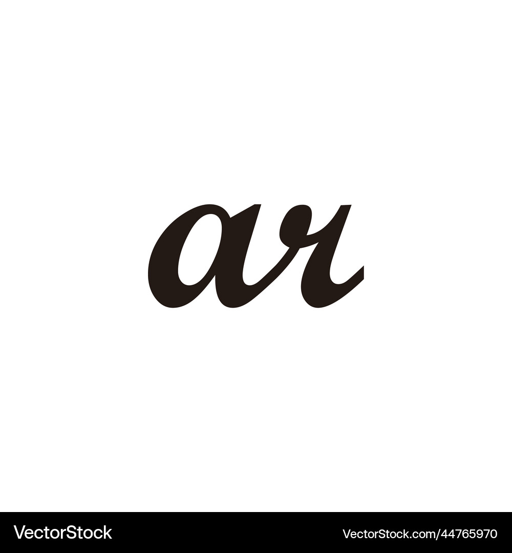 Letter ar connect geometric symbol simple logo Vector Image