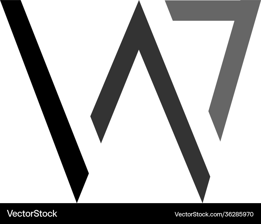 Letter mp simple geometric arrow line logo Vector Image