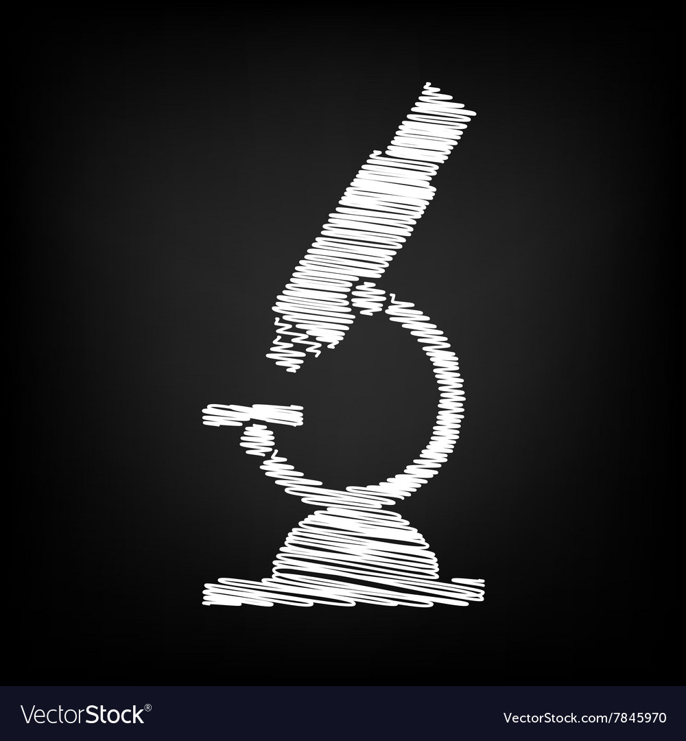 Microscope sign scribble effect Royalty Free Vector Image