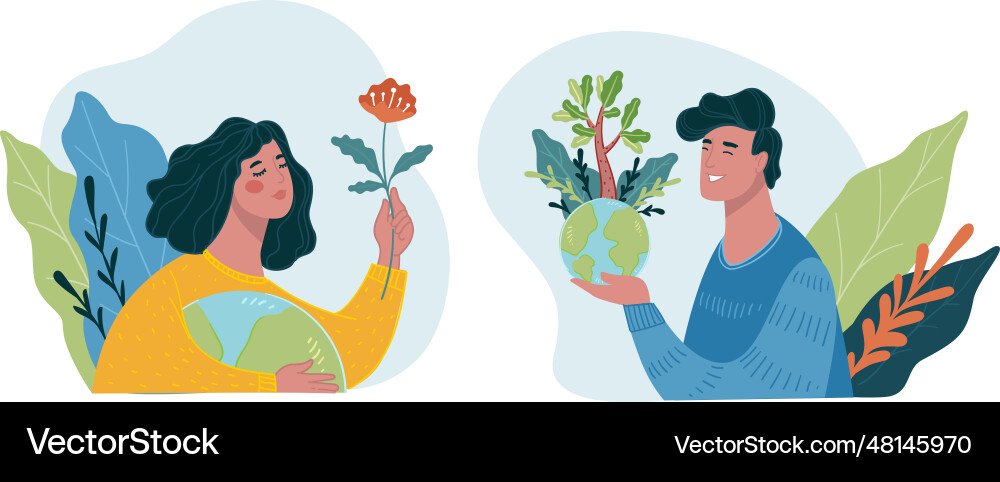 Nature protection and conservation save earth Vector Image