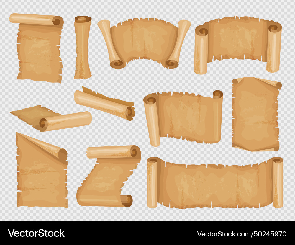 Old papyrus vintage scroll paper with historical Vector Image