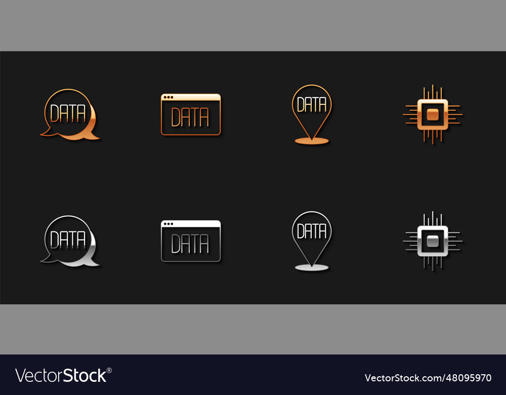 Set data analysis and processor cpu icon Vector Image Set data analysis and processor cpu icon Vector Image